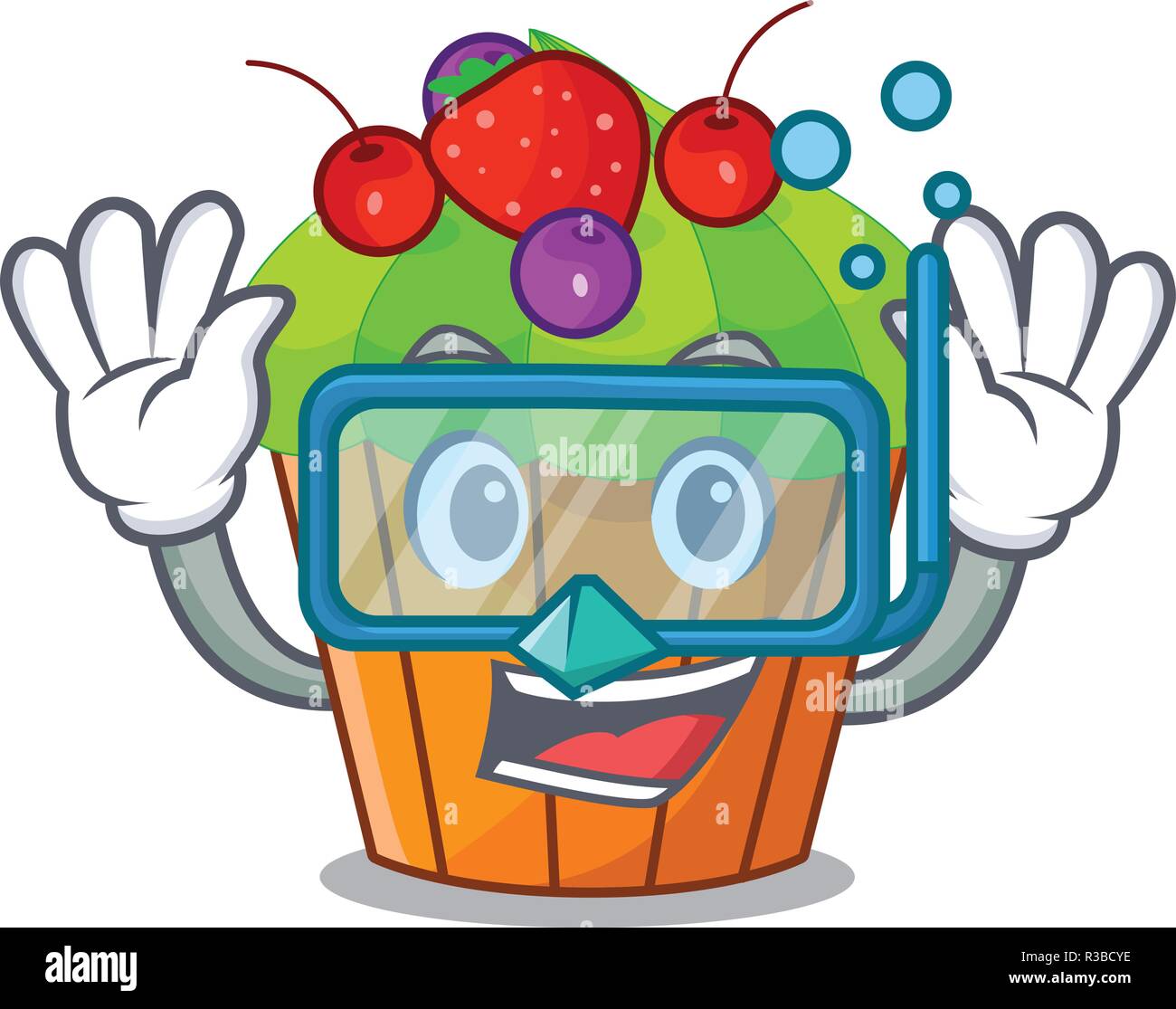 Diving ice cream sundae cupcakes on character Stock Vector Image & Art ...