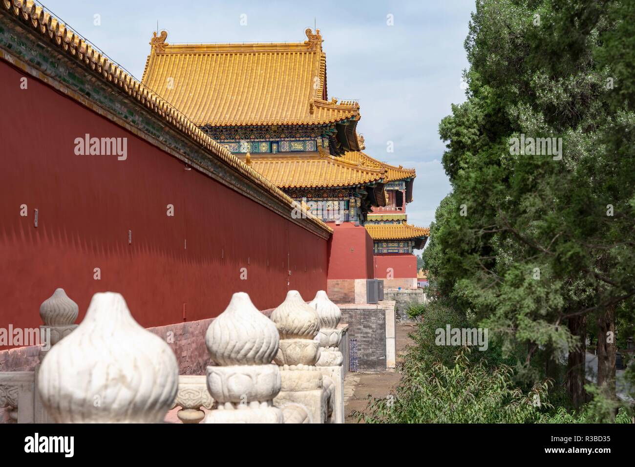 China: Wall of the Forbidden City in the center of Beijing. Photo from ...