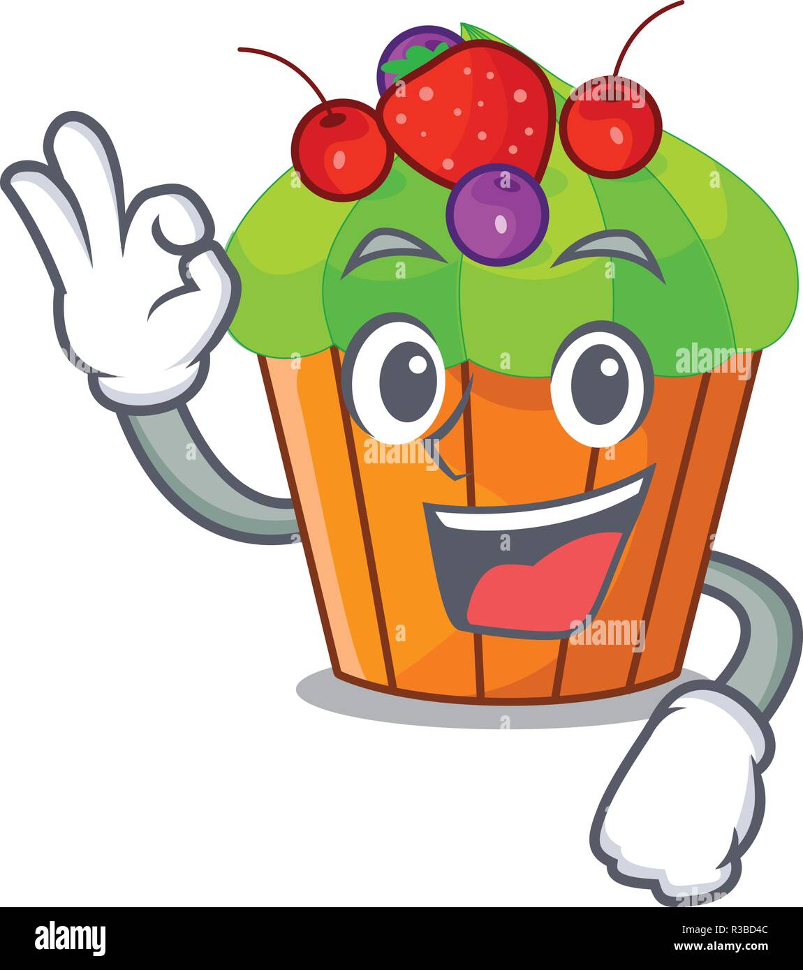 Okay ice cream sundae cupcakes on character Stock Vector Image & Art ...