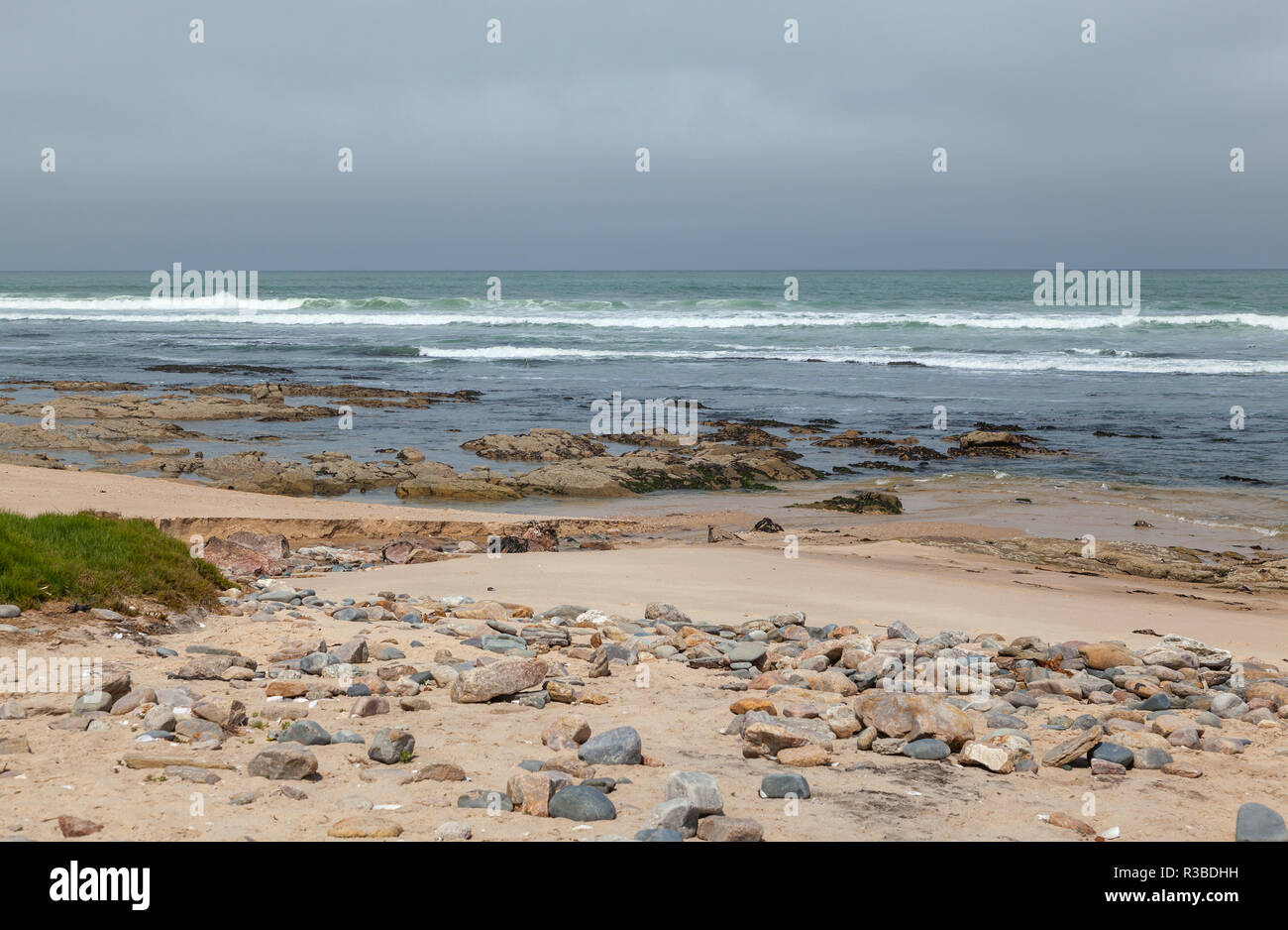The Atlantic Ocean after pounding the Namibian Skeleton coast during a ...