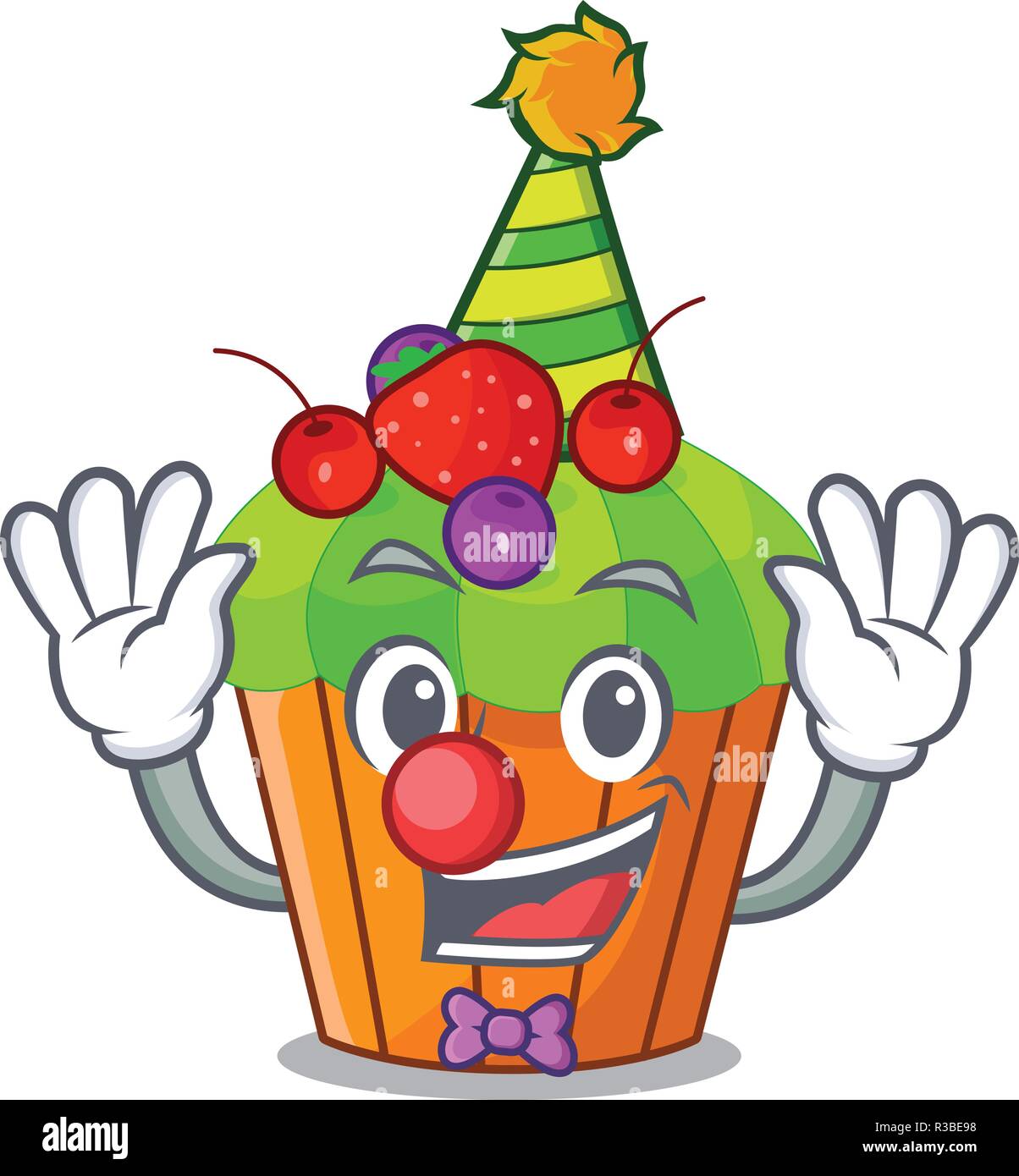 Clown tasty lemon capcake with cartoon funny Stock Vector Image & Art ...