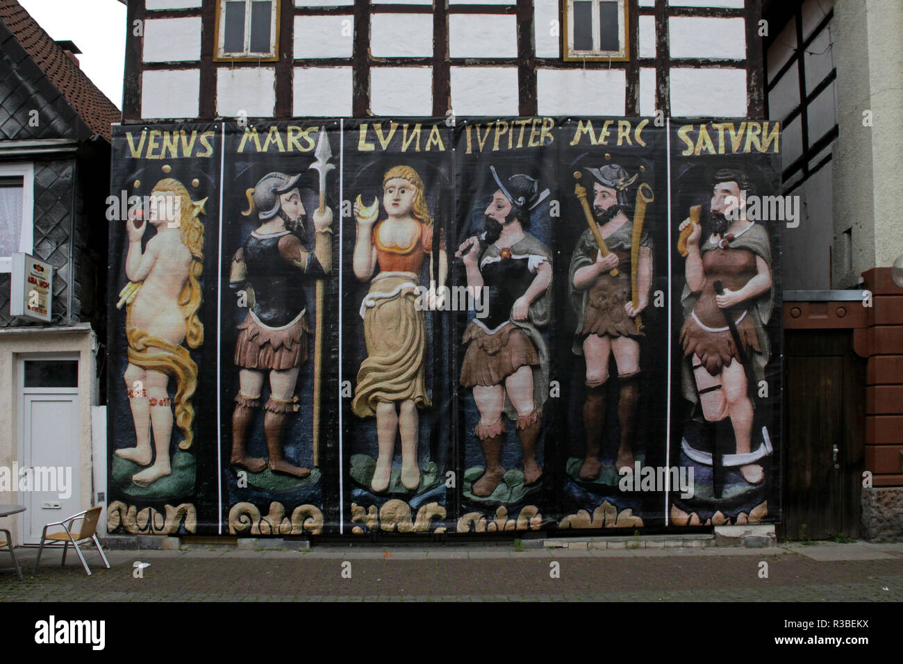 custom plan covering empty shops in lemgo Stock Photo - Alamy