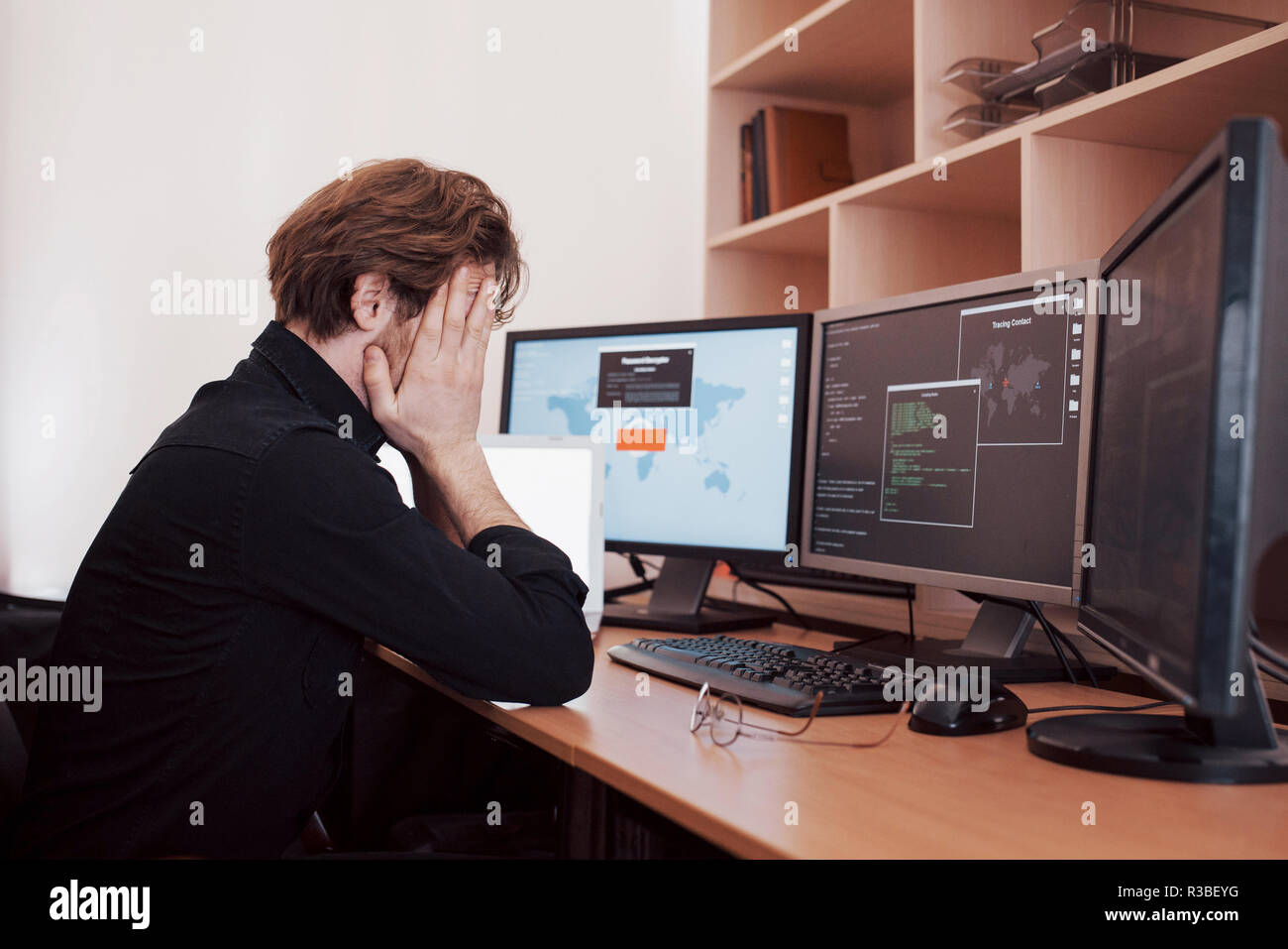 The young dangerous hacker breaks down government services by ...