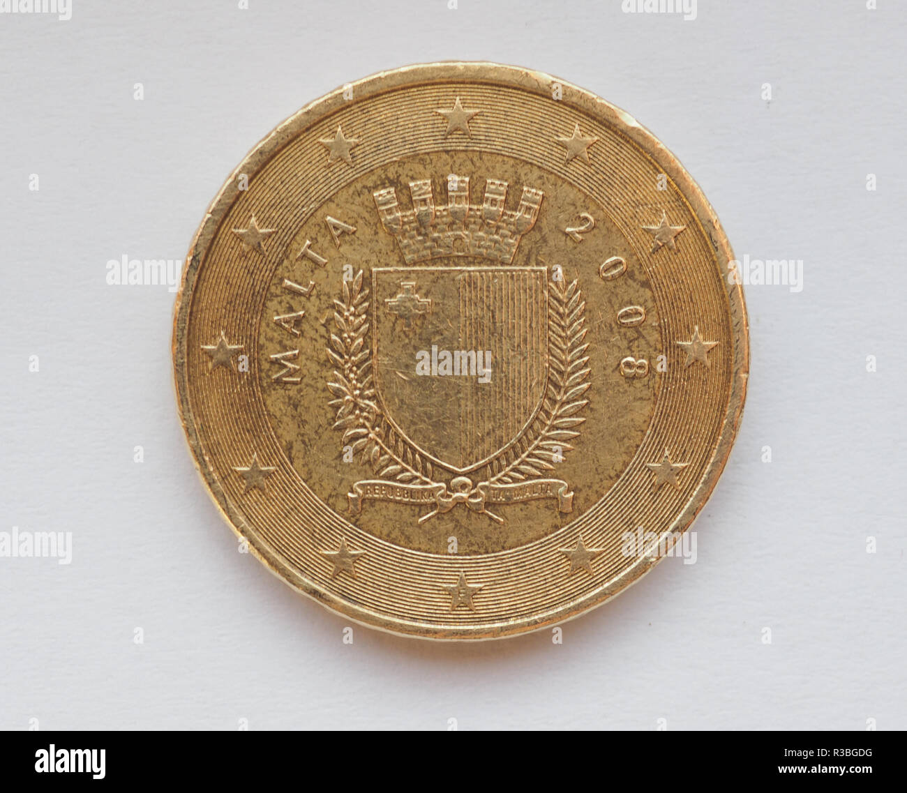 Maltese Euro coin Stock Photo - Alamy