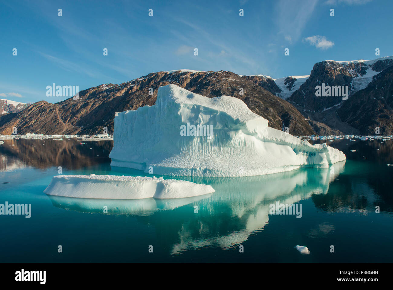 Eastern Greenland, Scoresbysund, aka Scoresby Sund. Scenic ice filled ...