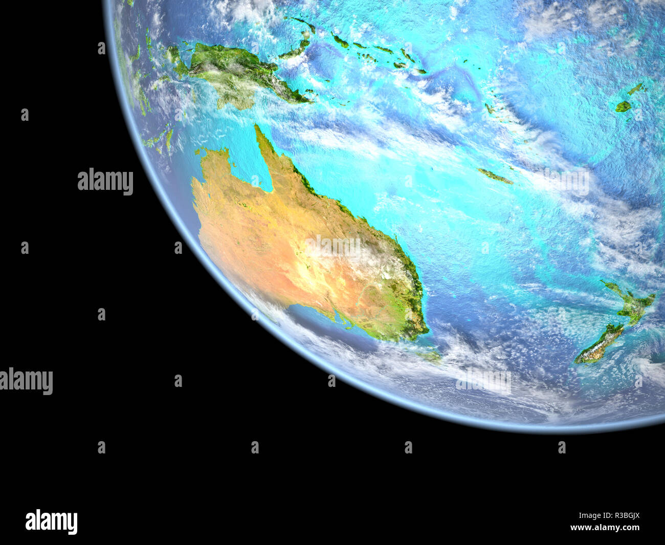 Australia from space on a beautifully crafted 3D model of Earth. 3D ...