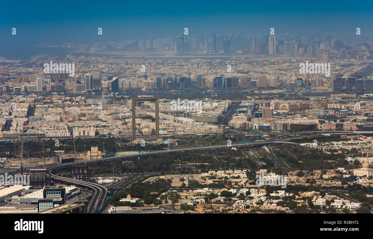 Dubai cityscape, aerial view. UAE Stock Photo - Alamy