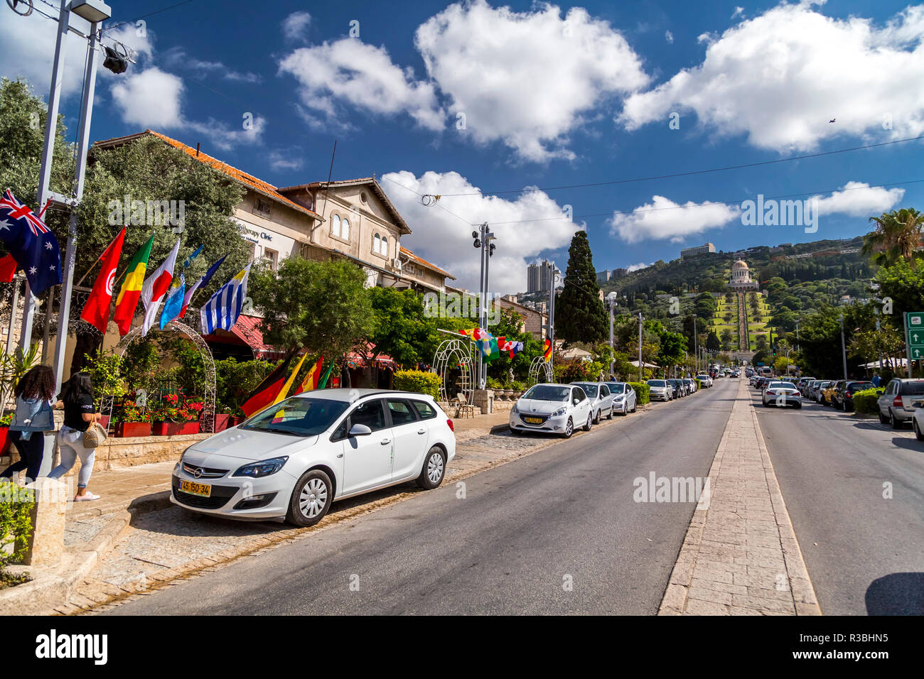 Haifa, Israel - June 17, 2018: Typical architecture of the German ...