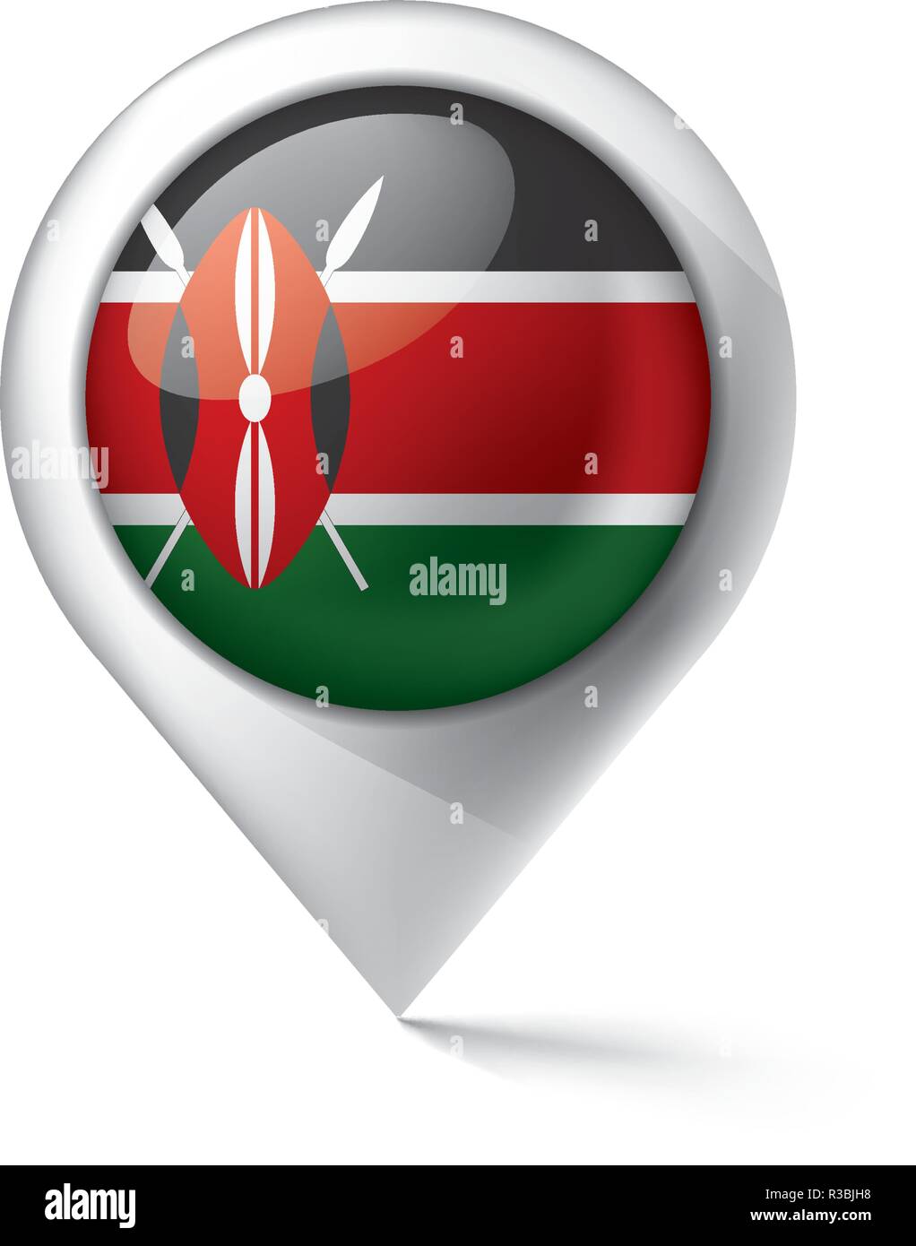 Kenya flag, vector illustration on a white background Stock Vector ...