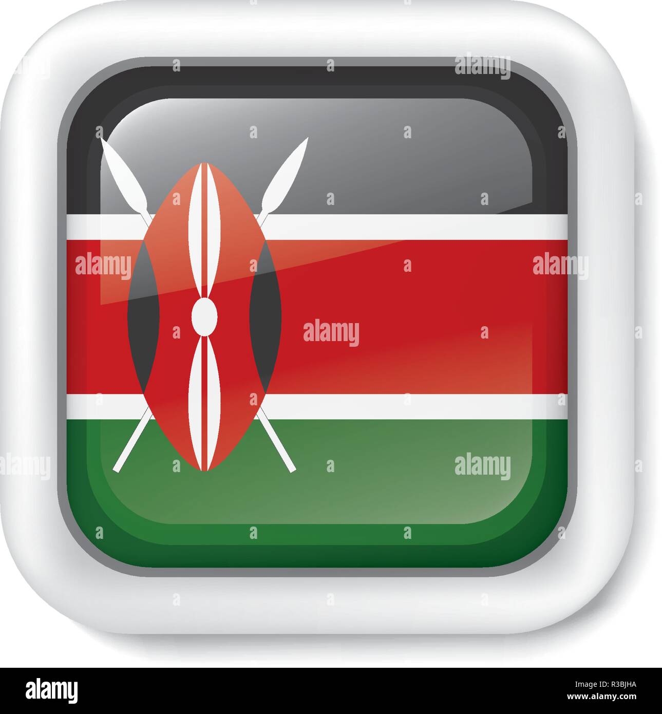 Kenya flag, vector illustration on a white background Stock Vector ...
