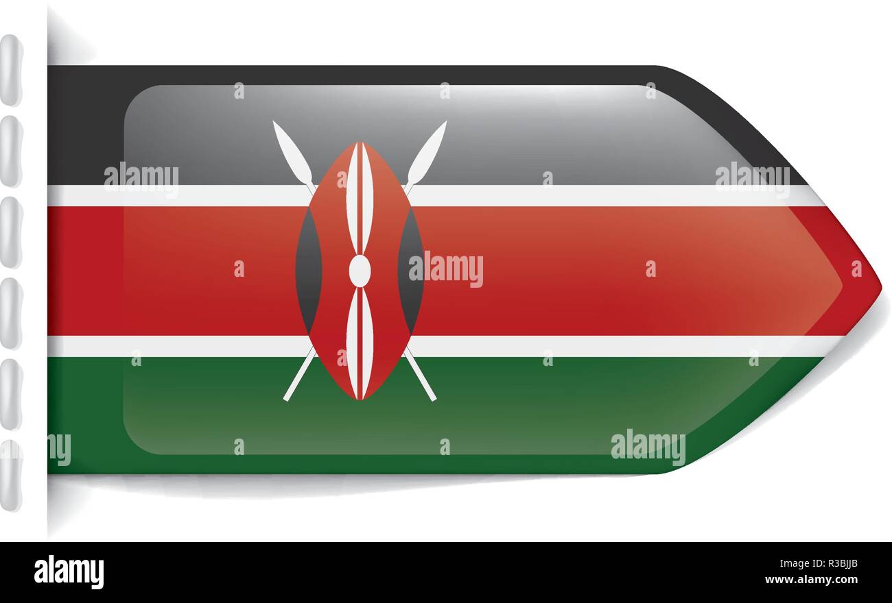 Kenya flag, vector illustration on a white background Stock Vector ...