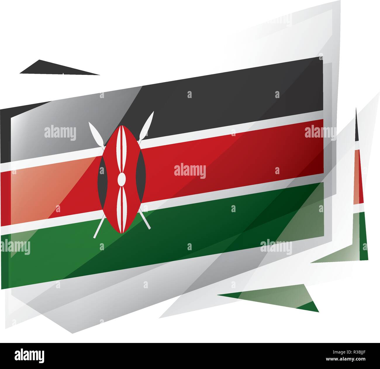 Kenya flag, vector illustration on a white background Stock Vector ...