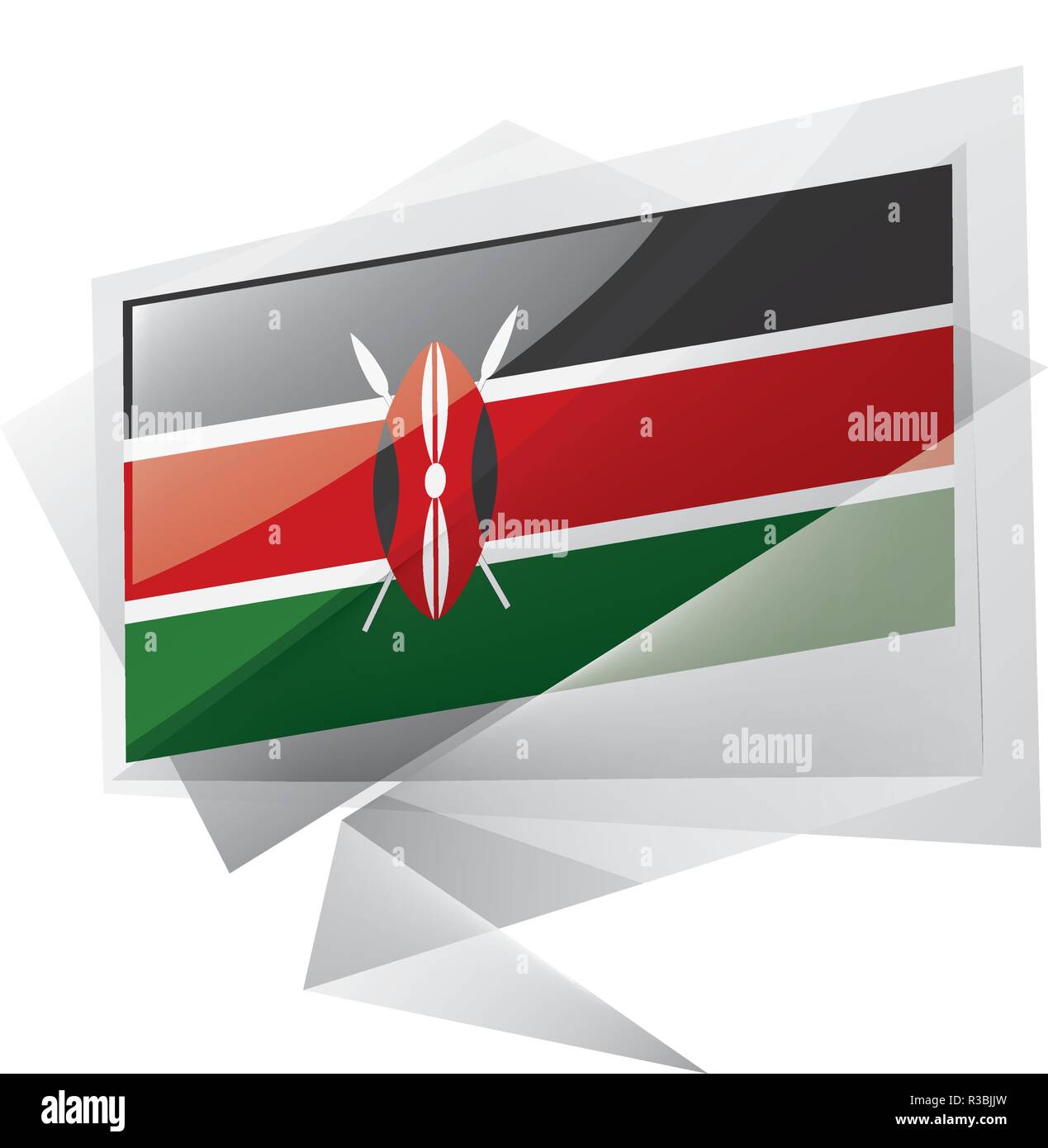 Kenya flag, vector illustration on a white background Stock Vector ...