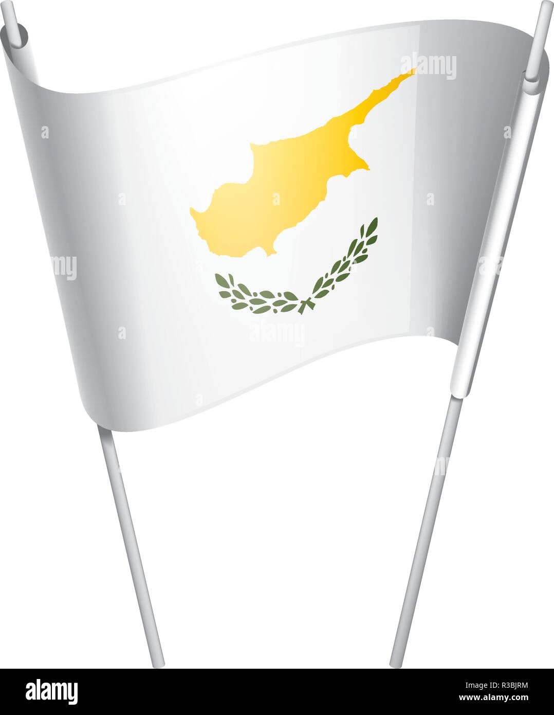 Cyprus flag, vector illustration on a white background Stock Vector ...