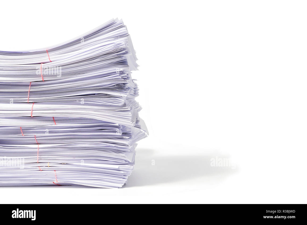 Stack of Documents isolated on white background Stock Photo - Alamy