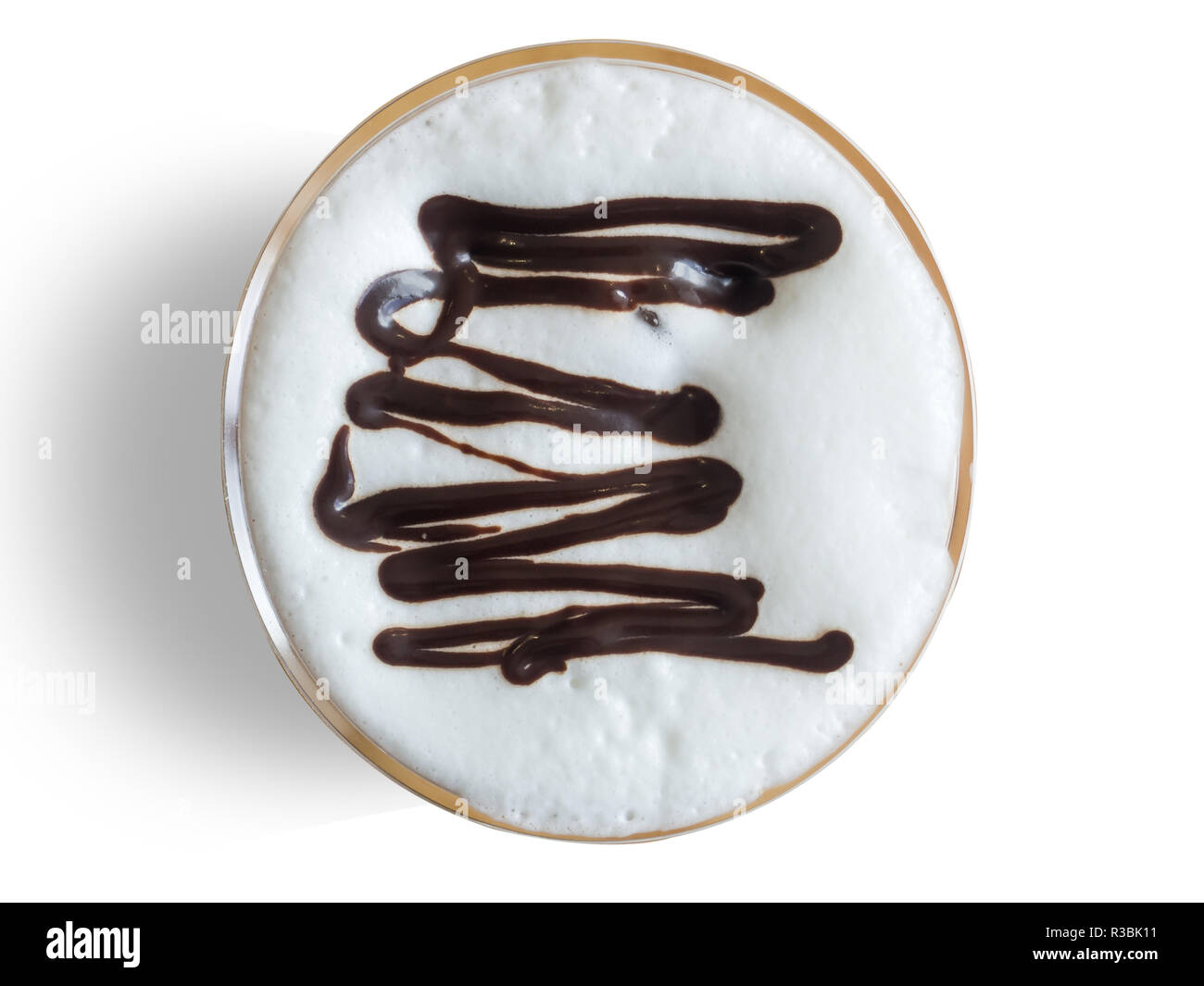 Top view Ice coffee with cocoa isolated on white background Stock Photo ...