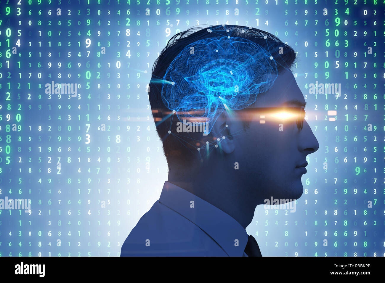 Artificial intelligence concept with man Stock Photo - Alamy