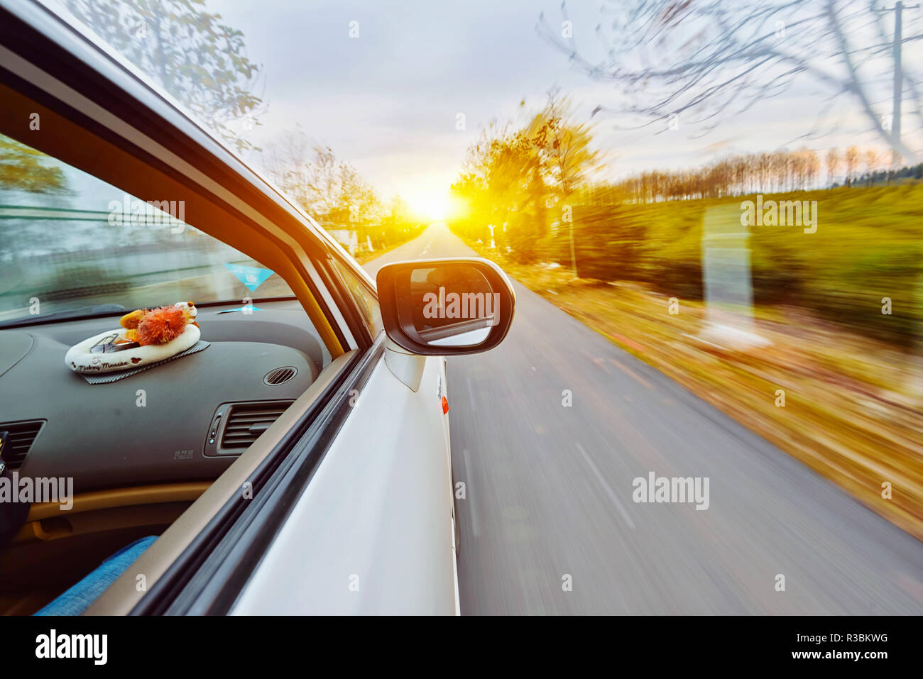 A car driving on a motorway at high speeds Stock Photo - Alamy