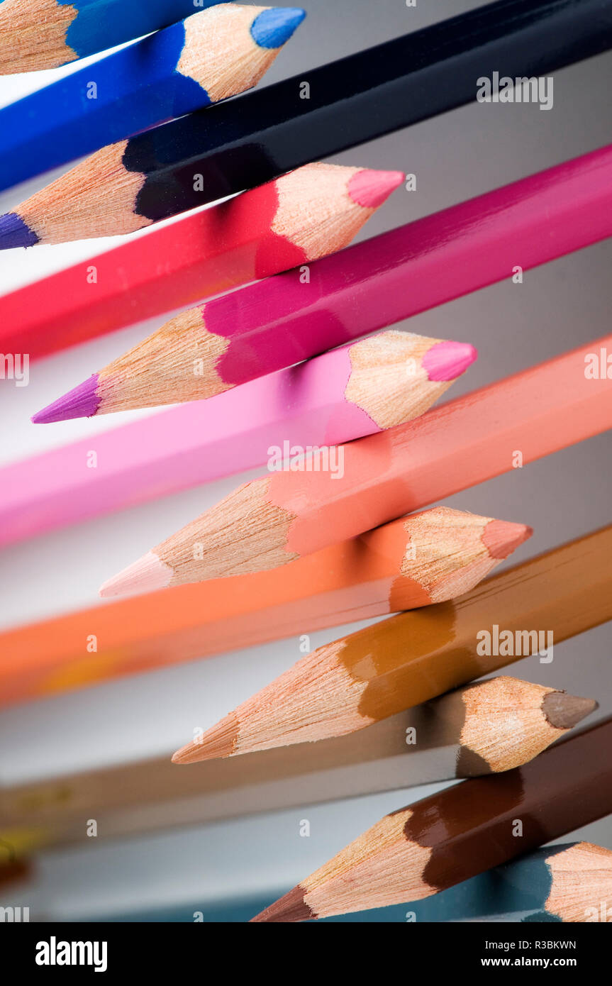 cross-stacked pencils slanting Stock Photo - Alamy