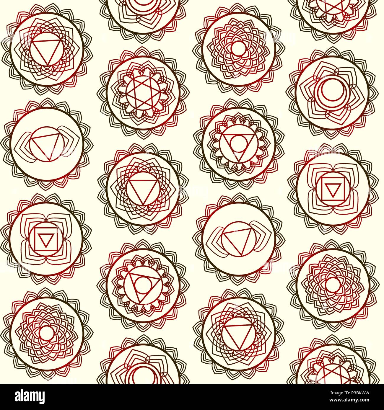 Mandala, seamless tribal pattern indian medallion, kaleidoscope ...