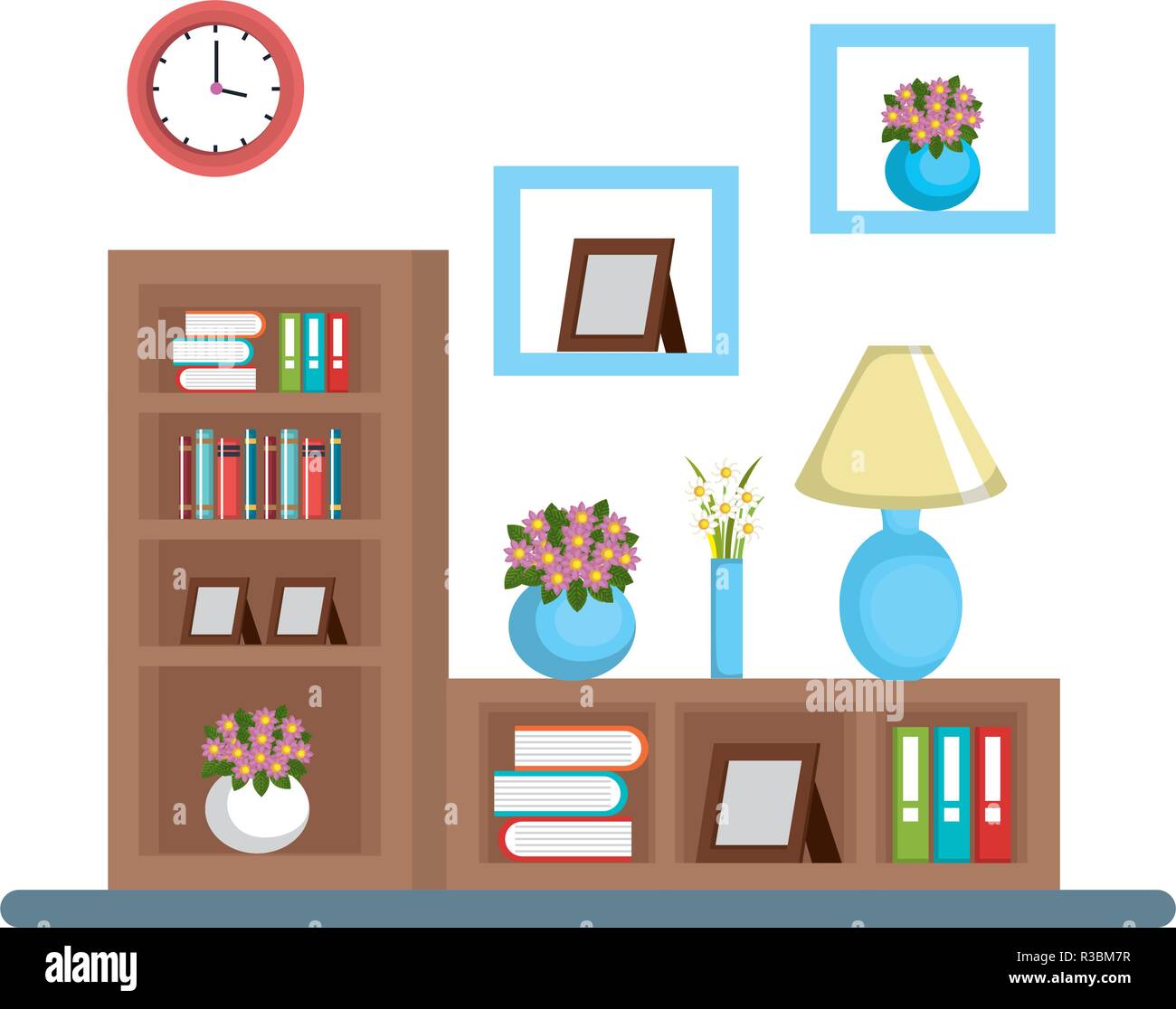 library room with shelving place Stock Vector Image & Art - Alamy
