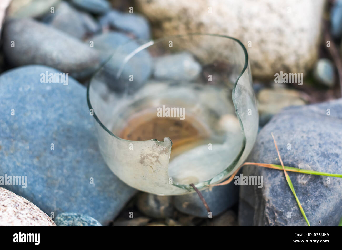 Shattered damaged pieces blue glass hi-res stock photography and images ...