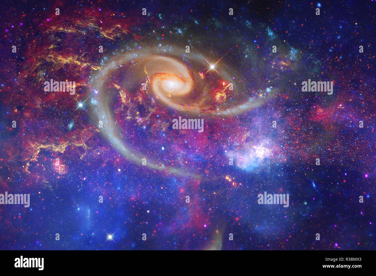 Universe scene with stars and galaxies in deep space showing the beauty ...