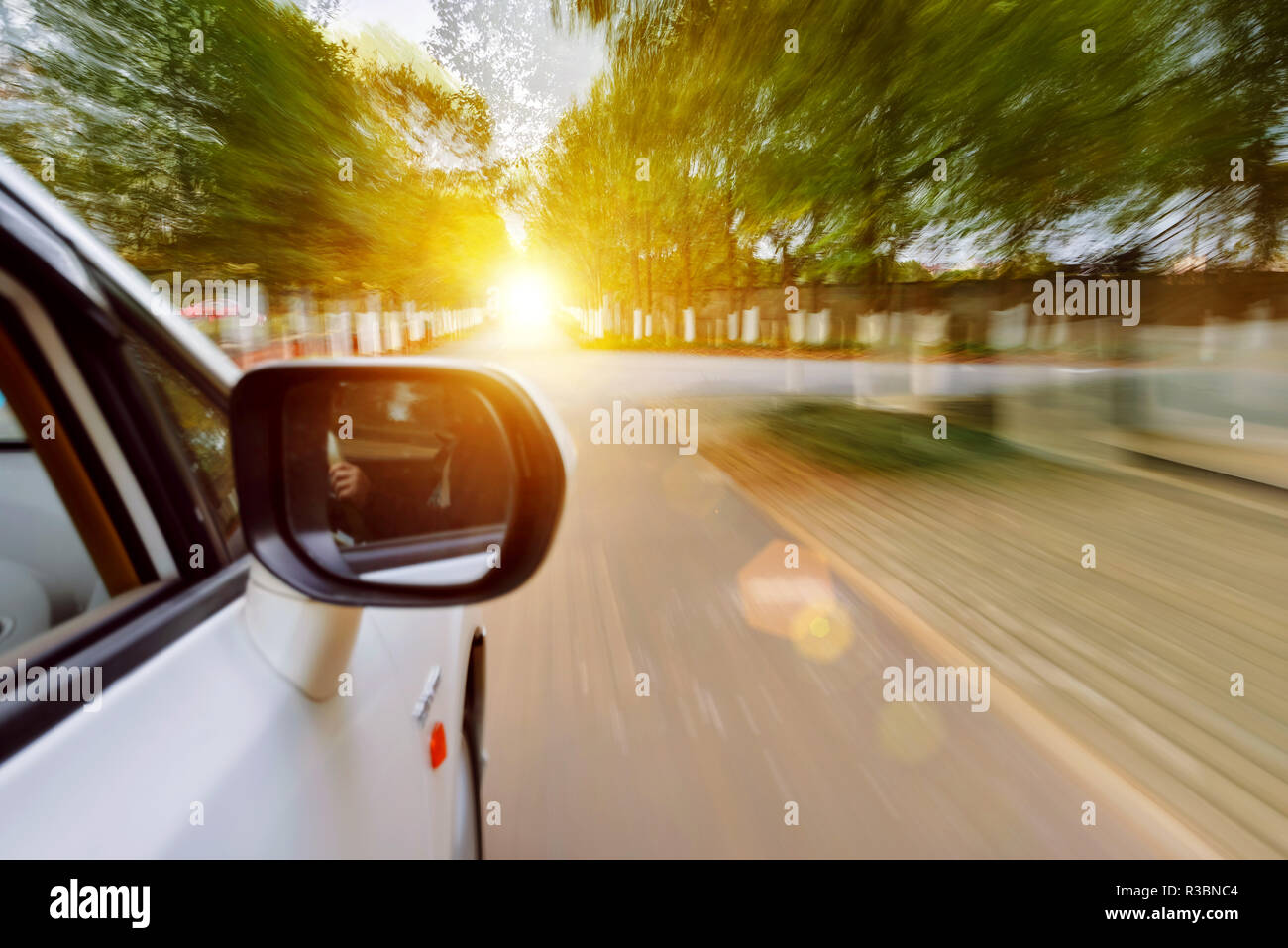 A car driving on a motorway at high speeds Stock Photo - Alamy