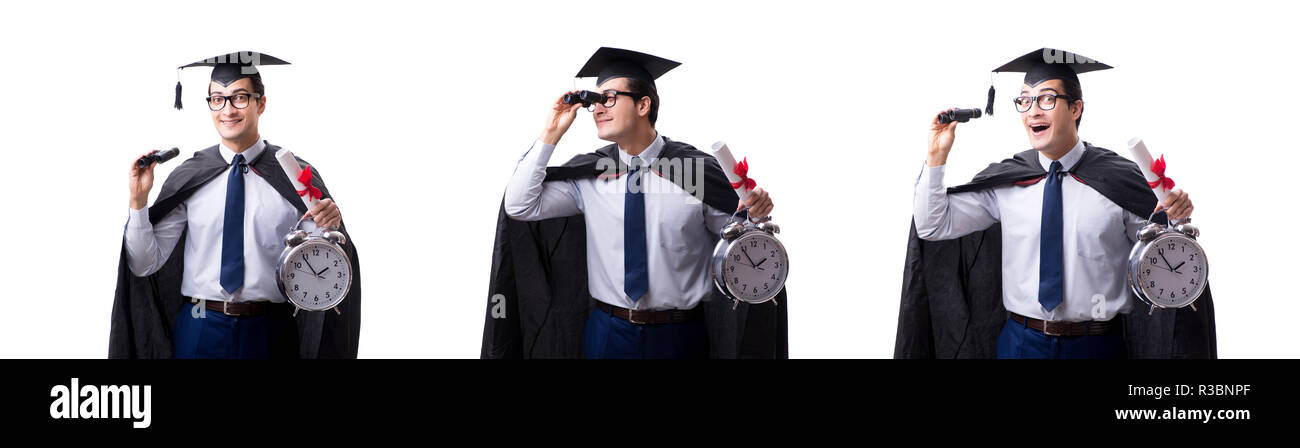 Student graduate isolated on white background Stock Photo - Alamy