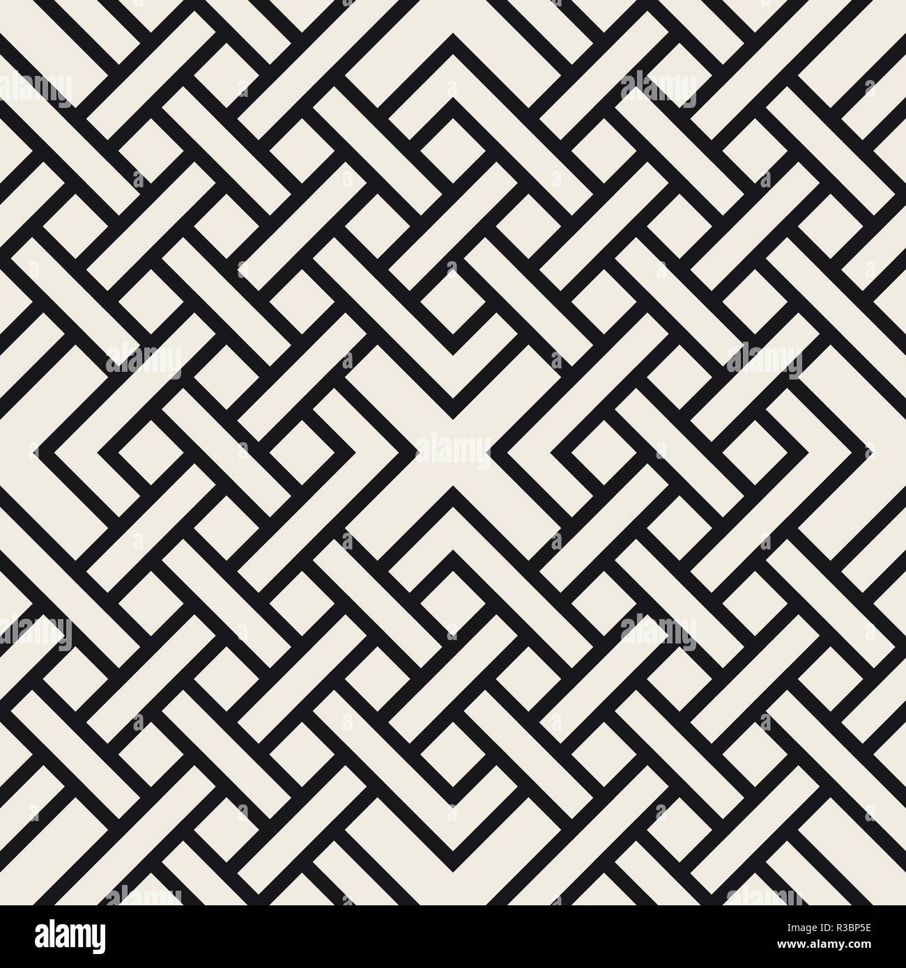 Vector seamless interlacing lines pattern. Modern stylish abstract texture. Repeating geometric ...