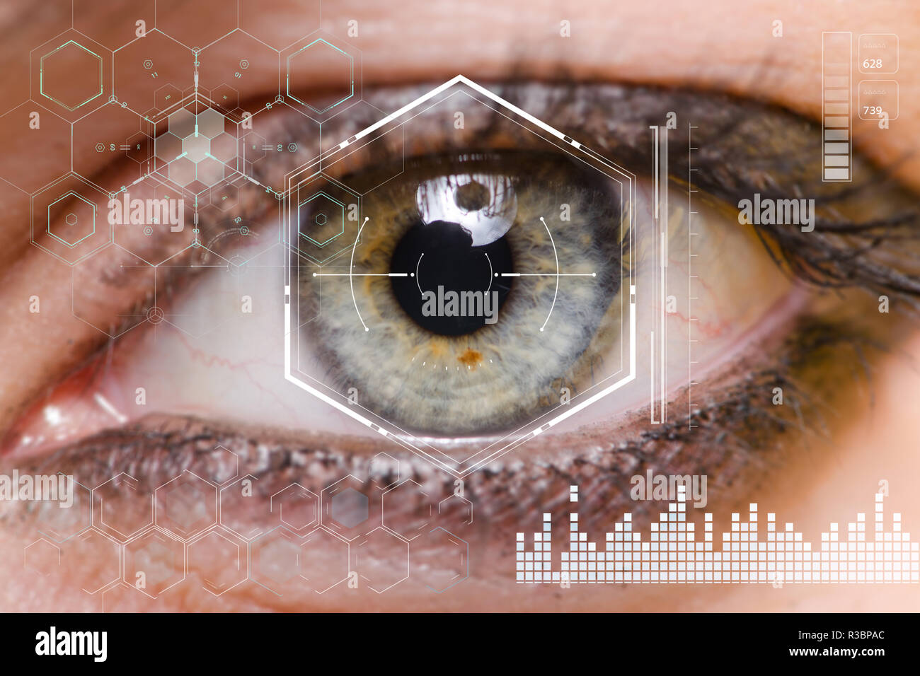 Concept of sensor implanted into human eye Stock Photo - Alamy