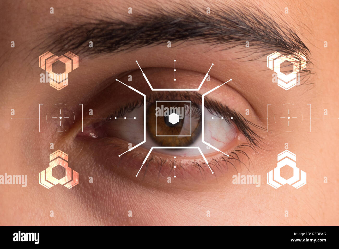 Concept of sensor implanted into human eye Stock Photo - Alamy