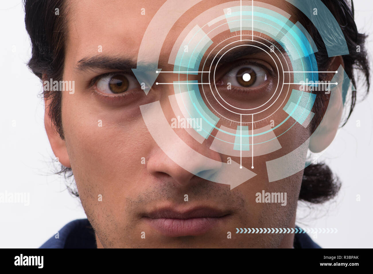 Concept of sensor implanted into human eye Stock Photo - Alamy
