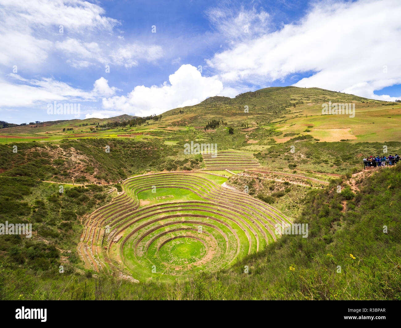 Views of the archaeological site of Moray in Peru, near Cuzco and the ...