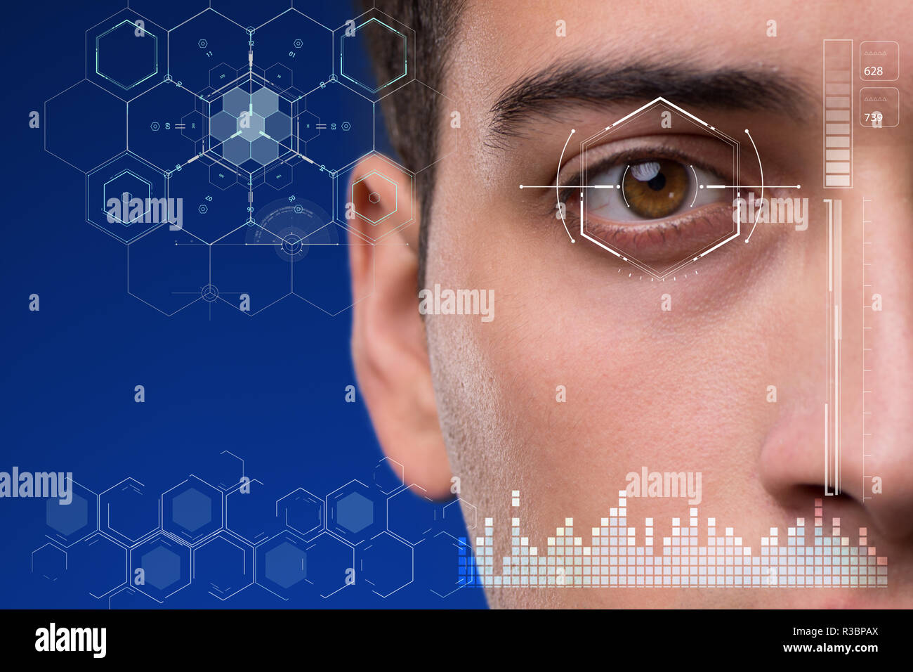 Concept of sensor implanted into human eye Stock Photo - Alamy
