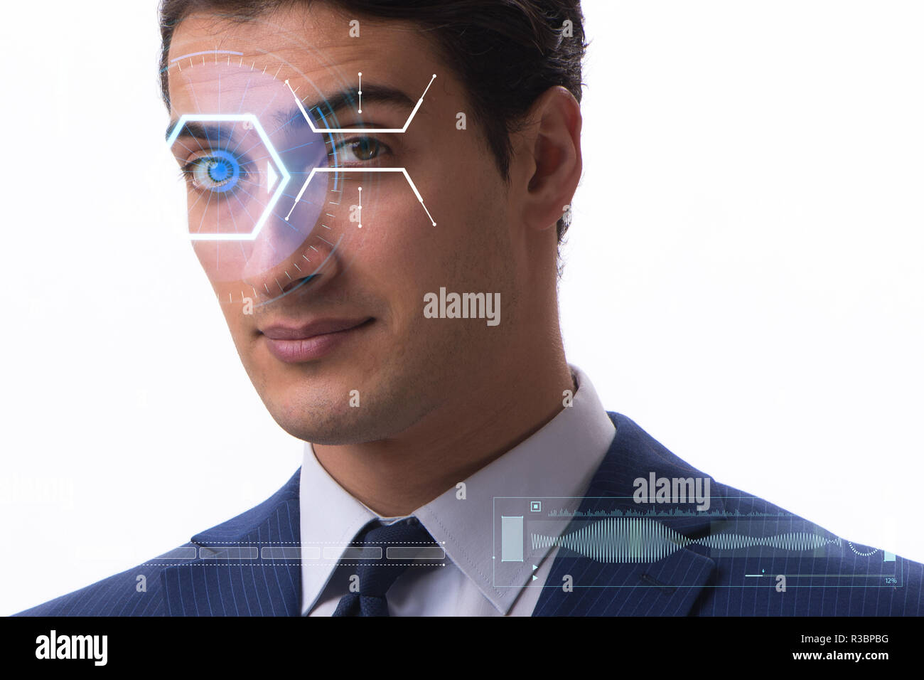 Concept of sensor implanted into human eye Stock Photo - Alamy