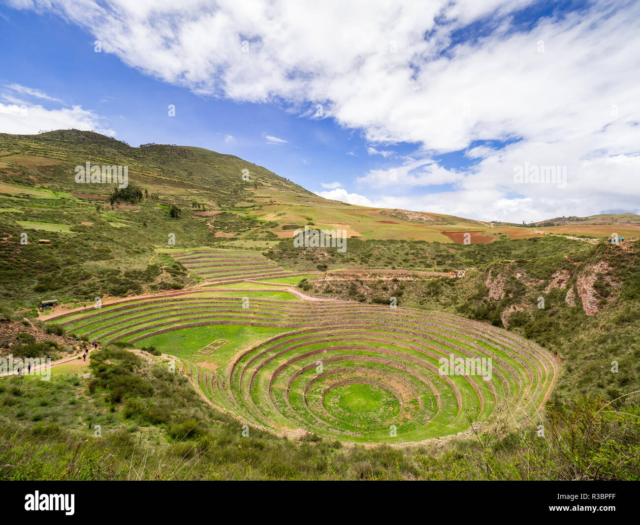 Views of the archaeological site of Moray in Peru, near Cuzco and the ...