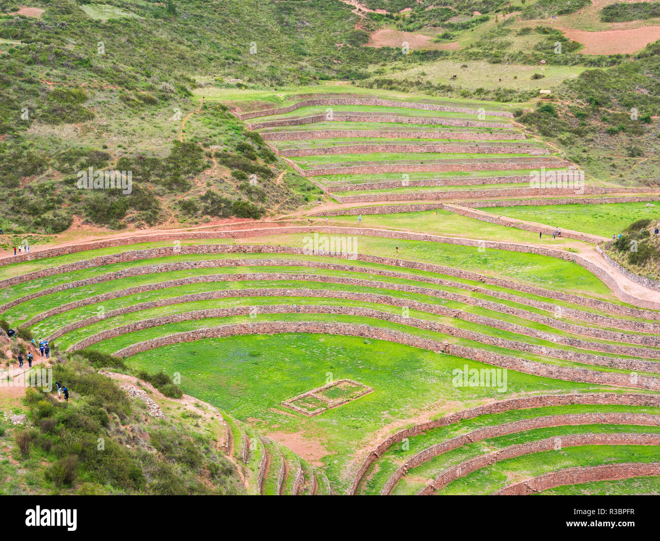 Views of the archaeological site of Moray in Peru, near Cuzco and the ...