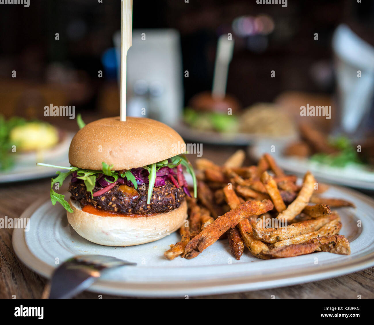Healthy Rustic Vegetarian Food Stock Photo - Alamy