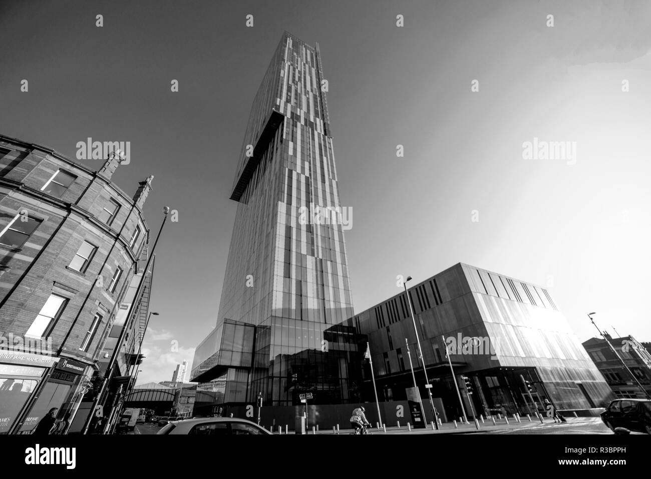 Manchester City Centre, Deansgate, The Hilton Stock Photo - Alamy