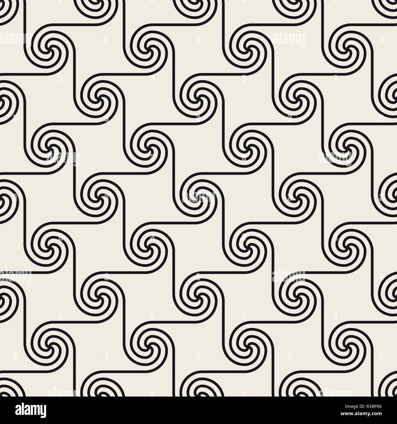 Vector seamless spiral shapes pattern. Modern stylish abstract texture ...