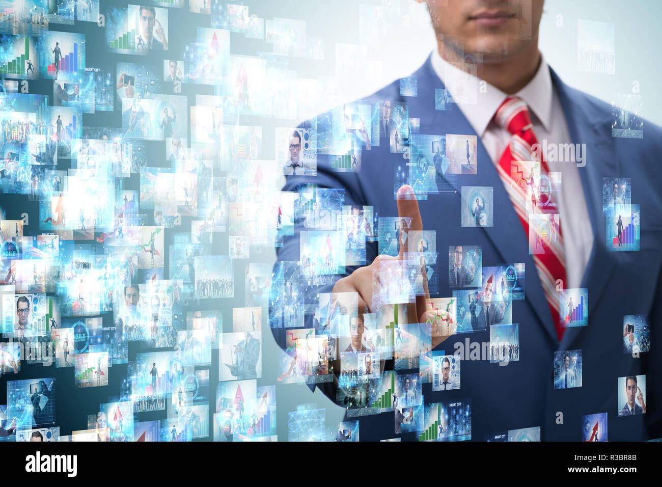 Collage of photos with businessman Stock Photo - Alamy