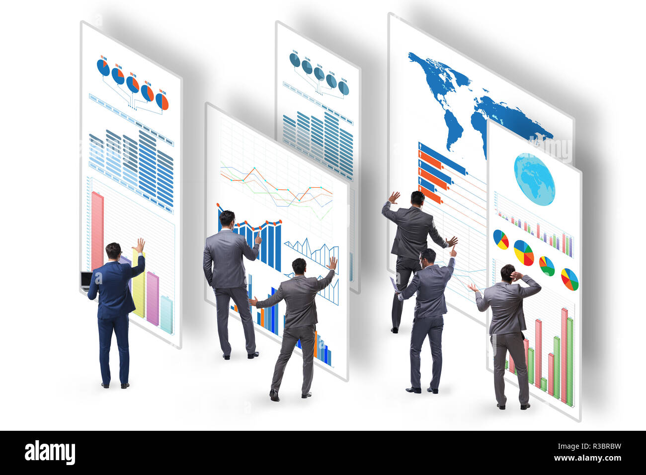 Businessman in business visualization and infographics concept Stock ...