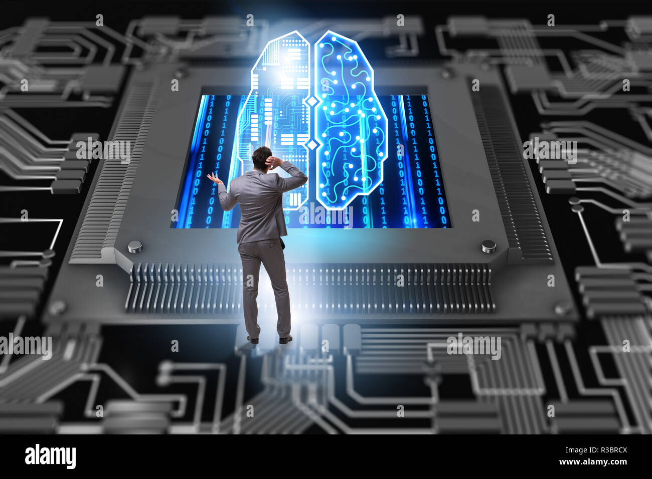 Cognitive computing concept as future technology with businessman Stock ...