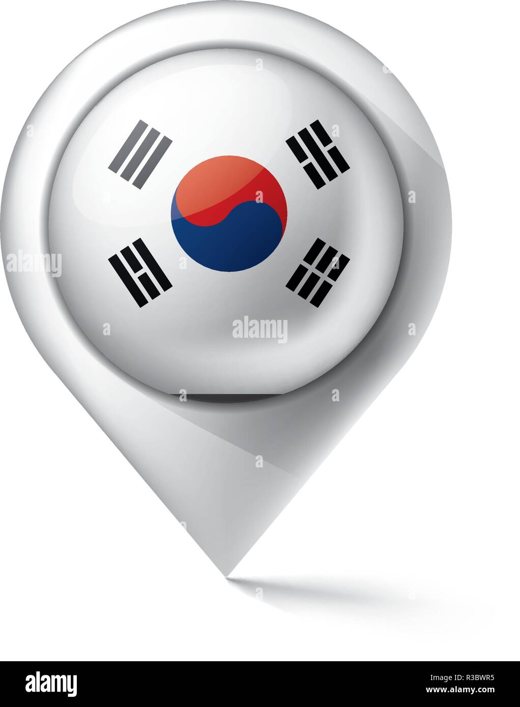 South Korean flag, vector illustration on a white background Stock ...