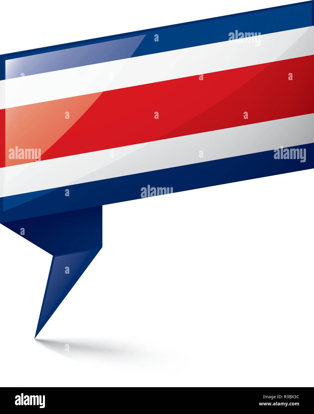 Costa Rica flag, vector illustration on a white background Stock Vector ...