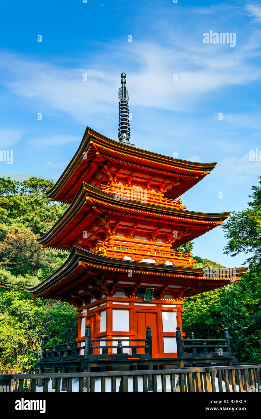 Kyoto, Japan. Three-storied pagoda at Taisan-ji Temple nearby Kiyomizu ...