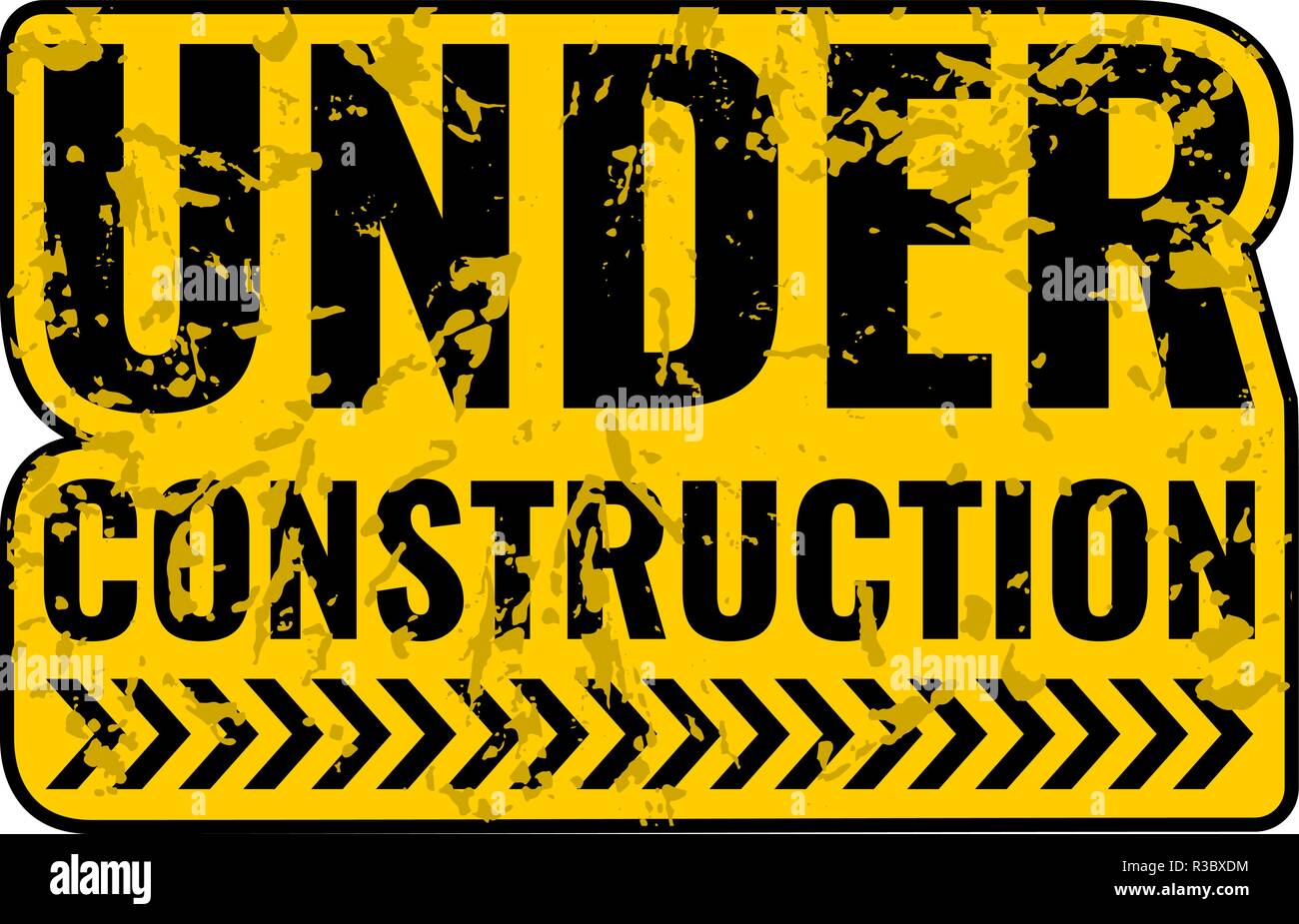 Grunge, scratched under construction Warning road sign Stock Vector ...