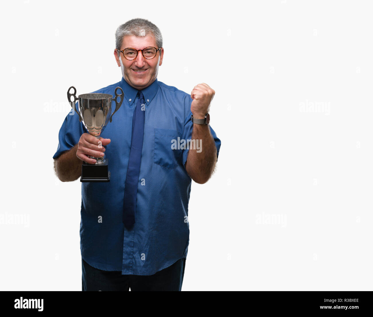 Excited mature man screaming Cut Out Stock Images & Pictures - Alamy