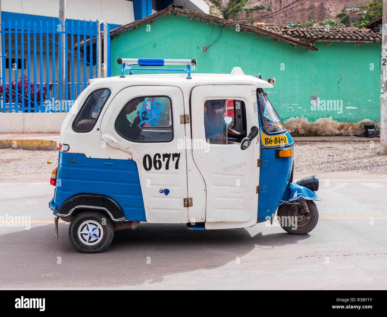 Pisaq, Peru - January 4, 2017. Typical peruvian transportation taxi ...